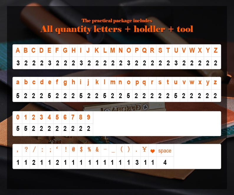26 Interchangeable A-Z Alphabet Letter Stamp, Heat Emboss With Letter T ...