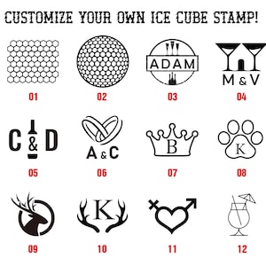 Monogram Ice Stamp, Bar Ware Logo Ice Cubes Stamp, Logo Ice Cube Stamp ...