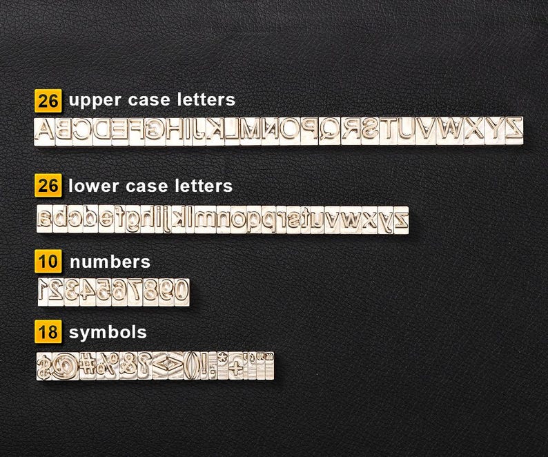 Custom Interchangeable Alphabet Stamp / Brass Metal Letters Stamp / 26 ...