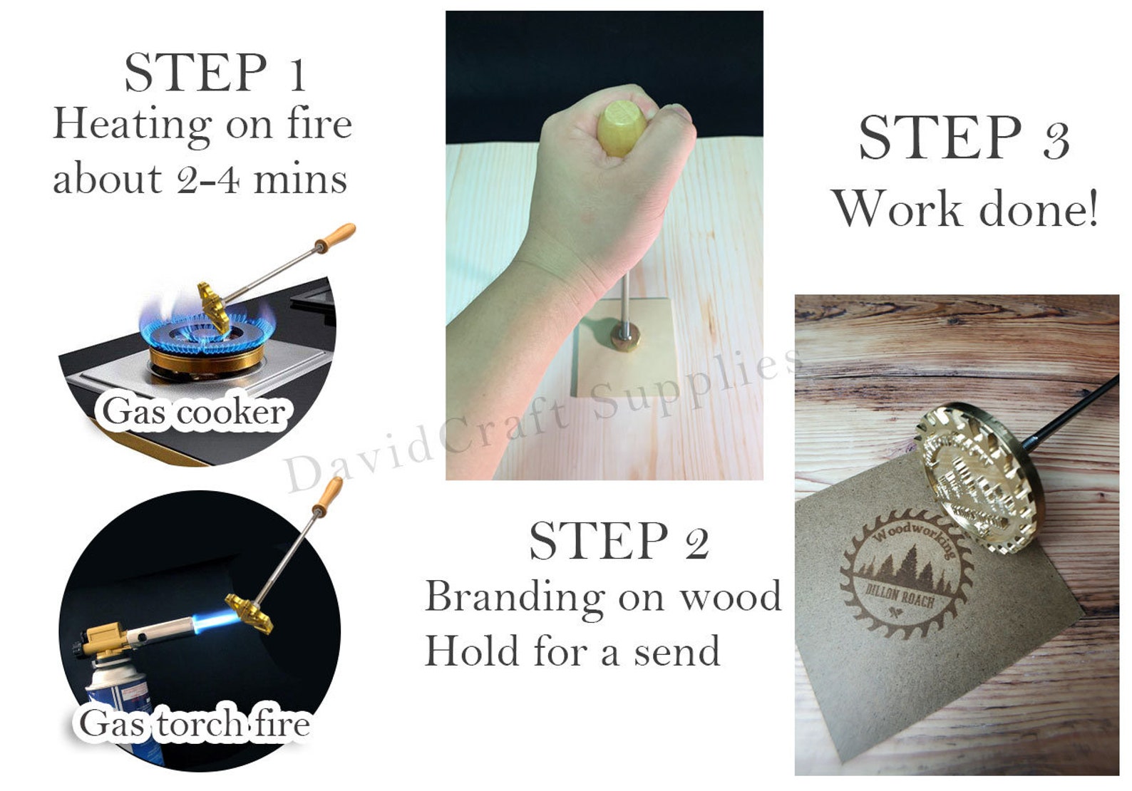 Custom Wood Branding Iron for Woodworking/custom Wood Burning | Etsy