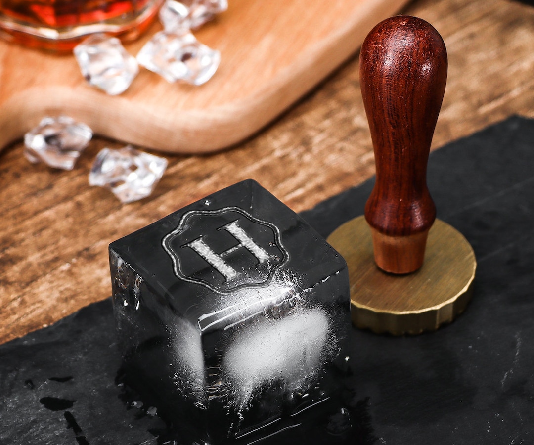 Bar Engraving Custom Monogram Ice Stamp Pattern Embossed Ice Cube Stamp ...