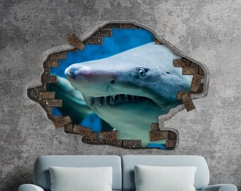 3d Shark Wall Decal - Etsy