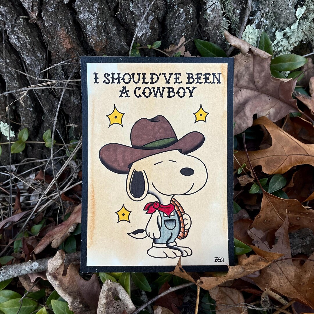 Should’ve Been A Cowboy Tattoo Flash Print - Etsy