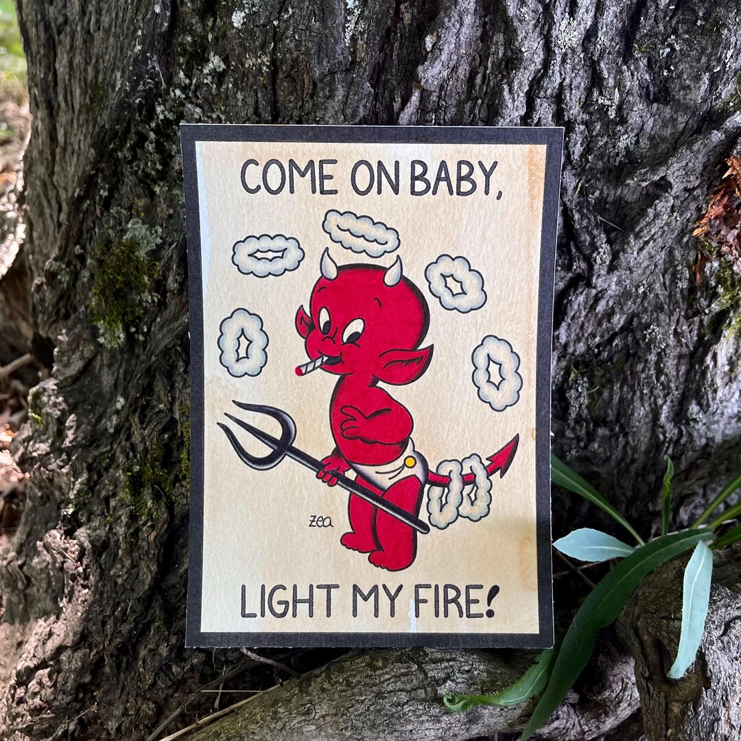Light My Fire Tattoo Flash Print - Etsy
