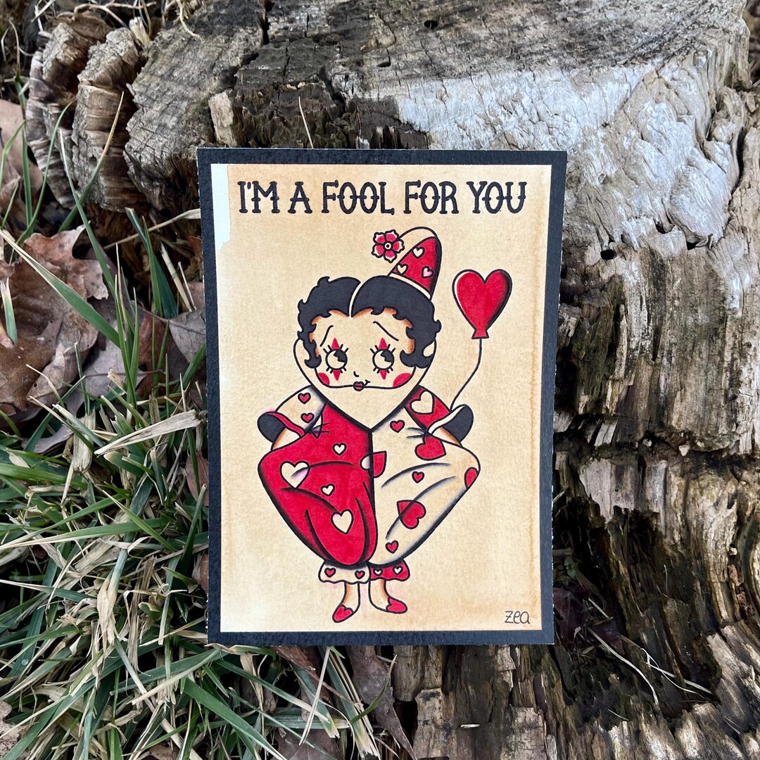 Fool for You Tattoo Flash Print - Etsy