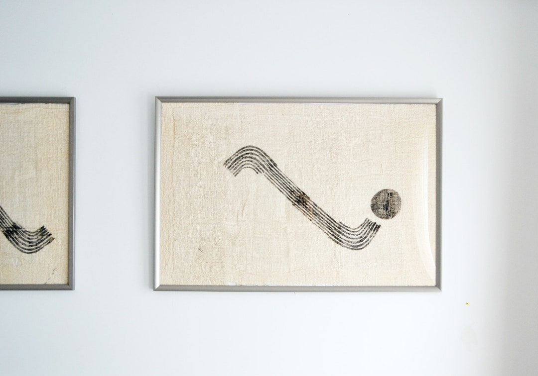 HIS Large Block Print Textile Art Wood Block Print Canvas Made to Order ...