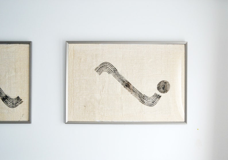 HIS Large Block Print Textile Art Wood Block Print Canvas Made to Order ...