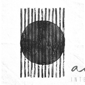 Moon Rising Neutral Geometric Printable Mid Century Modern Print ...