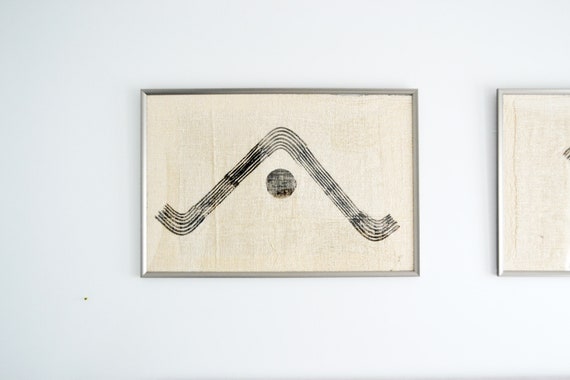 HERS Large Block Print Textile Art Wood Block Print Canvas - Etsy