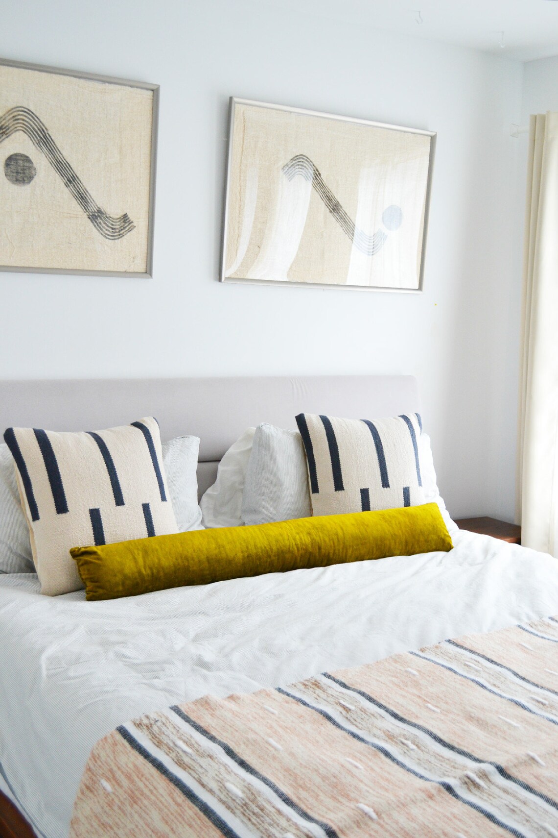 HIS Large Block Print Textile Art Wood Block Print Canvas Made to Order ...