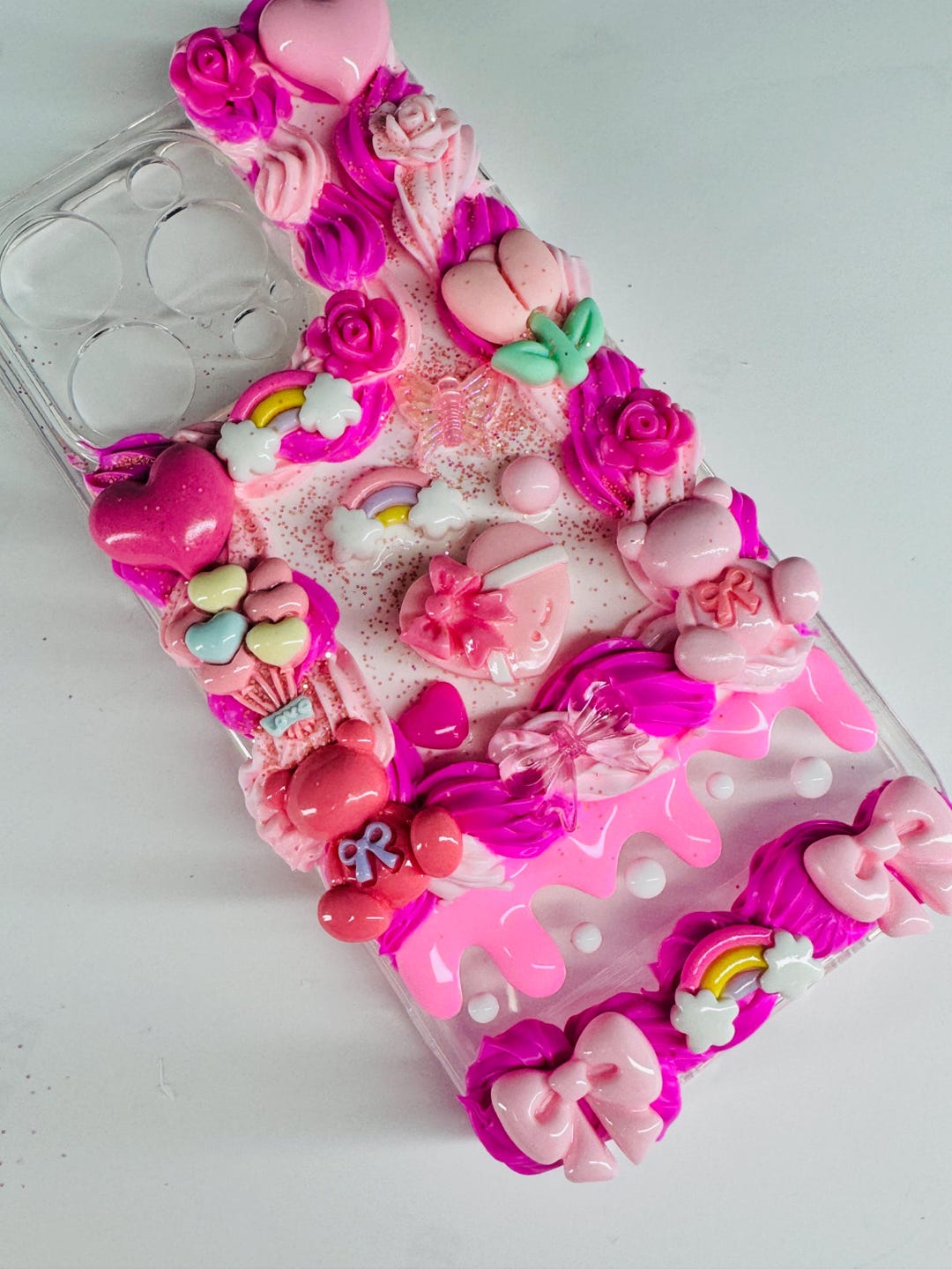 Cute Pink Charmed Phone Case – Aesthetic Protective Case With Adorable ...