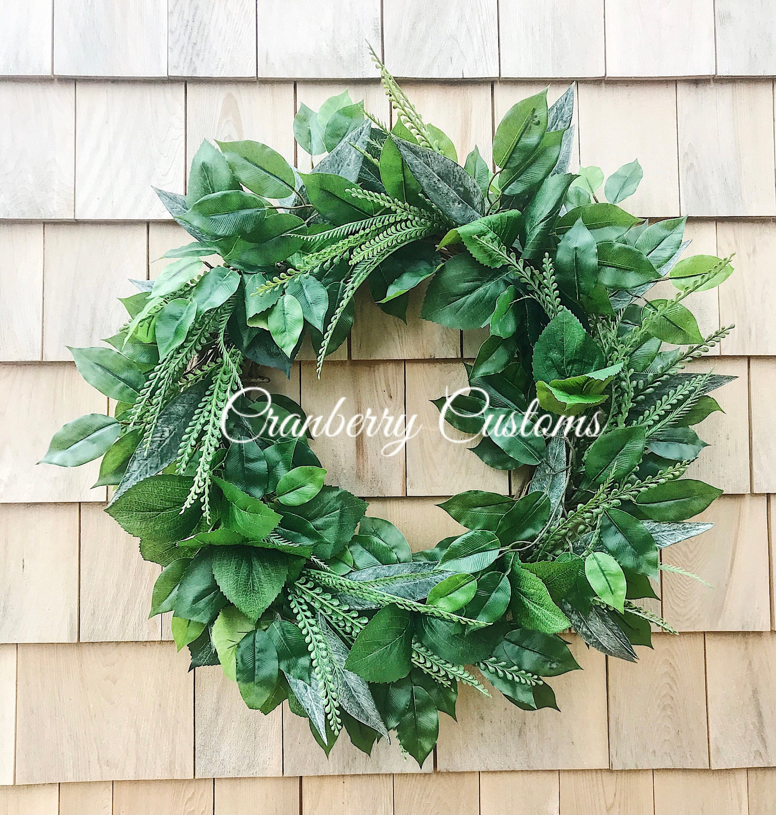 Full Greenery Wreath. Greenery Wreath. Green Wreath. Front Door Wreath ...