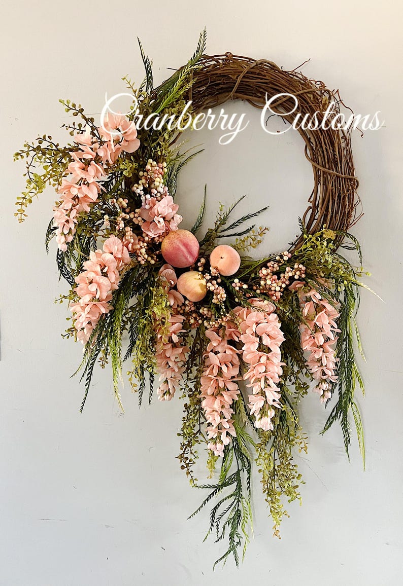 Peach Wreath. Elegant Wreaths. Elegant Spring Wreath. Wreaths. Front ...