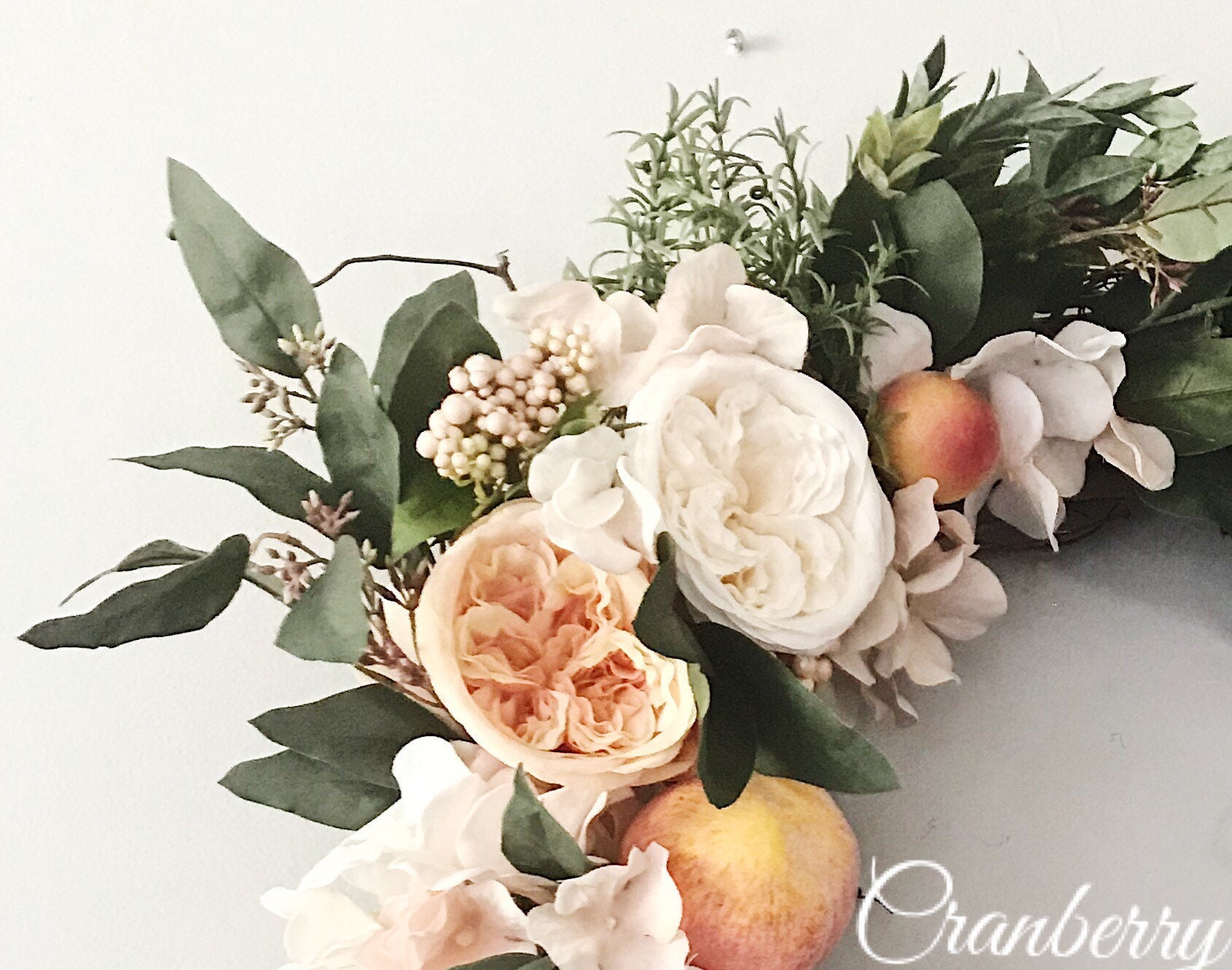 Peach Wreath.fall Peach Wreath. Front Door Wreath. Year Round Wreath ...