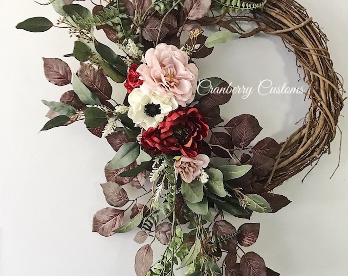 Beautiful Wreath. Wreaths. Front Door Wreath. Romantic Wreath. Big ...