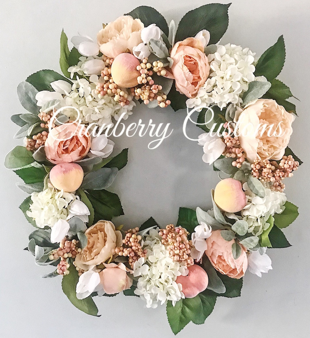 Peach Wreath. Extra Large Wreath. Spring Wreath. Wreath for Spring ...