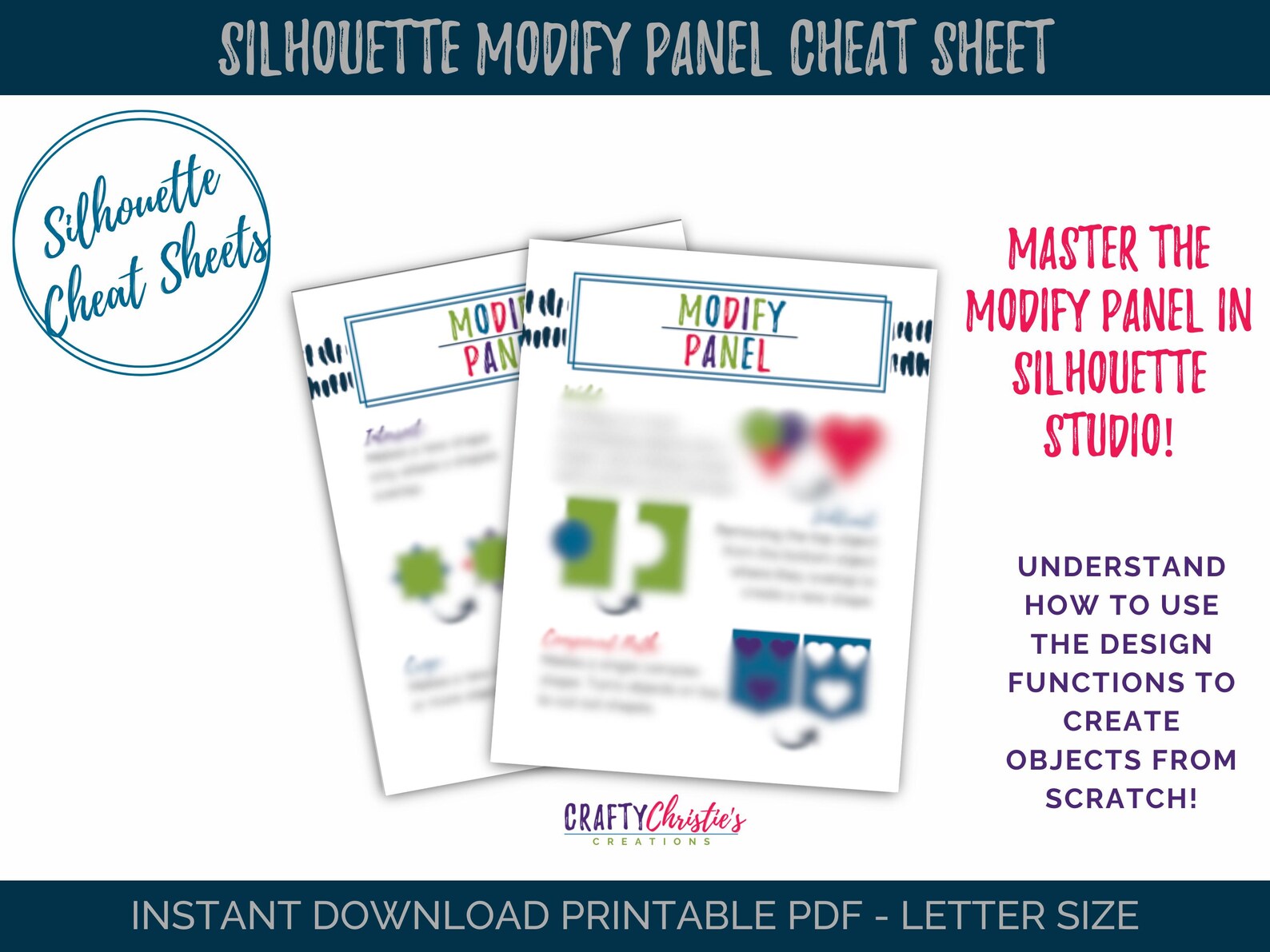 Silhouette Studio Modify Panel Cheat Sheet: Beginner's Guide (PDF) - Etsy