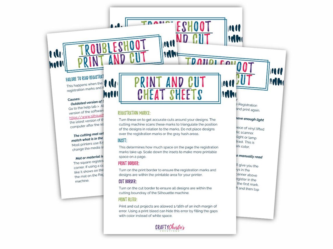 Print and Cut Cheat Sheets for Silhouette Studio - Etsy
