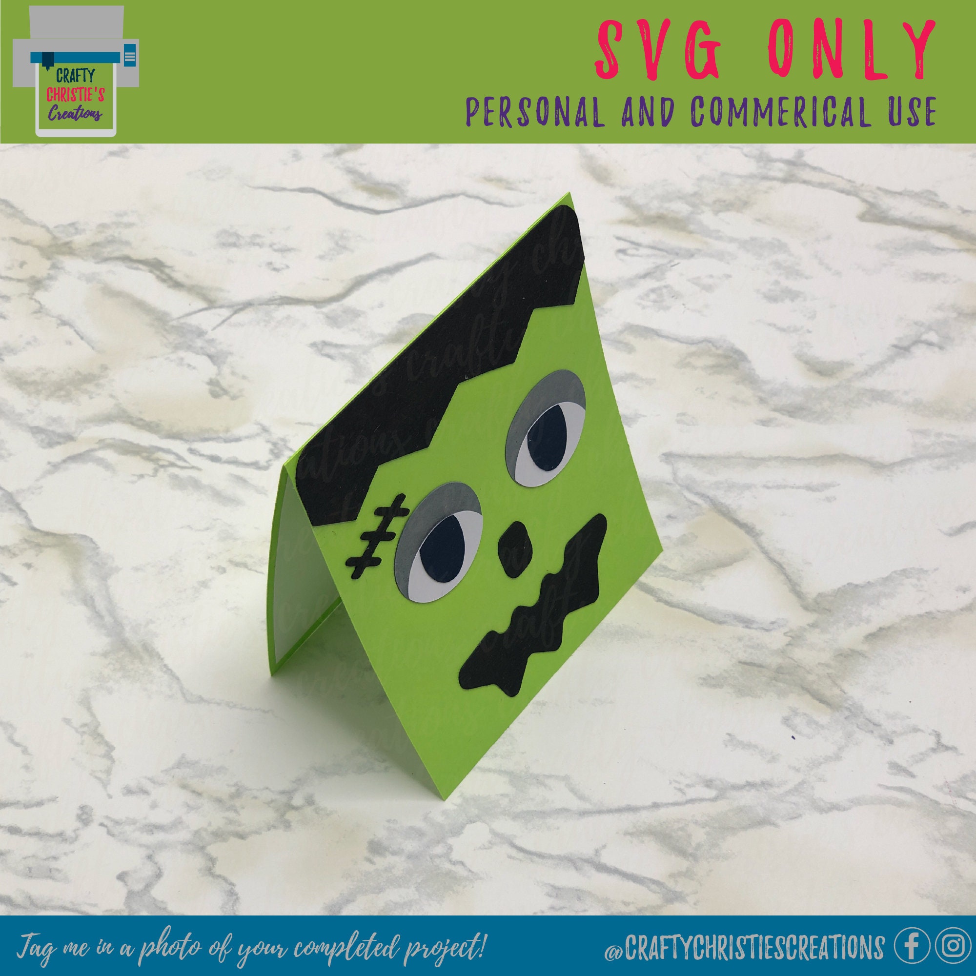 Frankenstein Card SVG Monster Card SVG Halloween - Etsy Australia