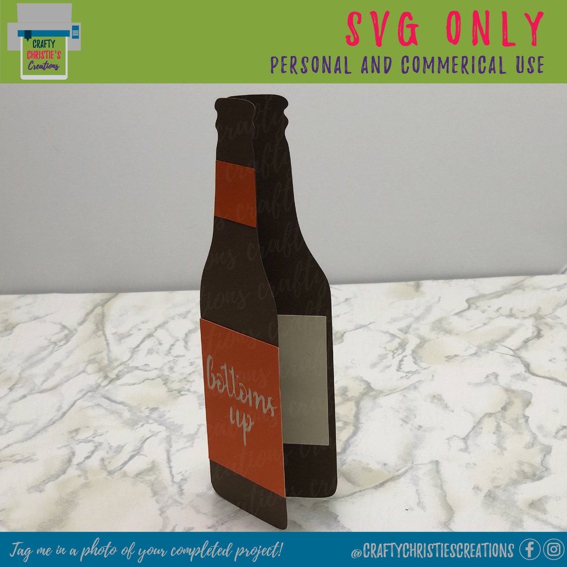 Beer Bottle Card SVG Beer Bottle Cut File Beer Bottle - Etsy