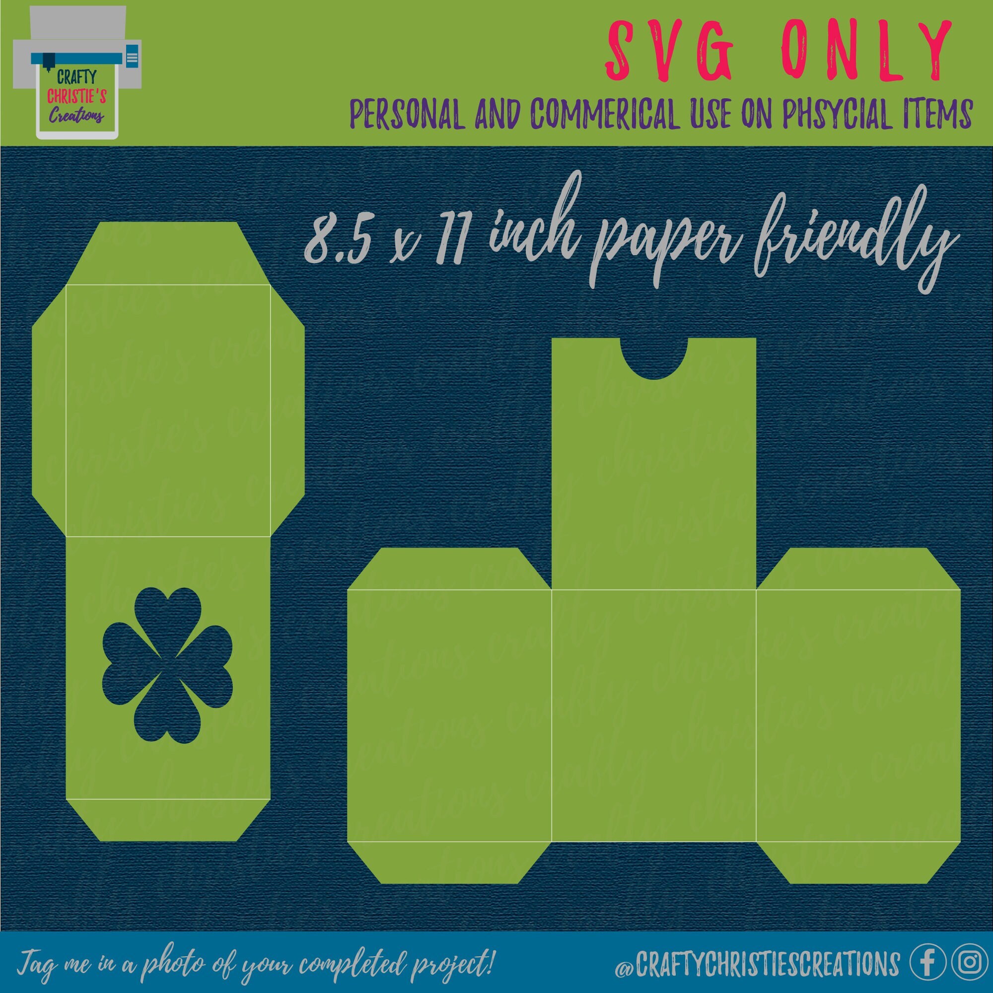 Shamrock Treat Box SVG Clover Box SVG St. Patrick's - Etsy Australia
