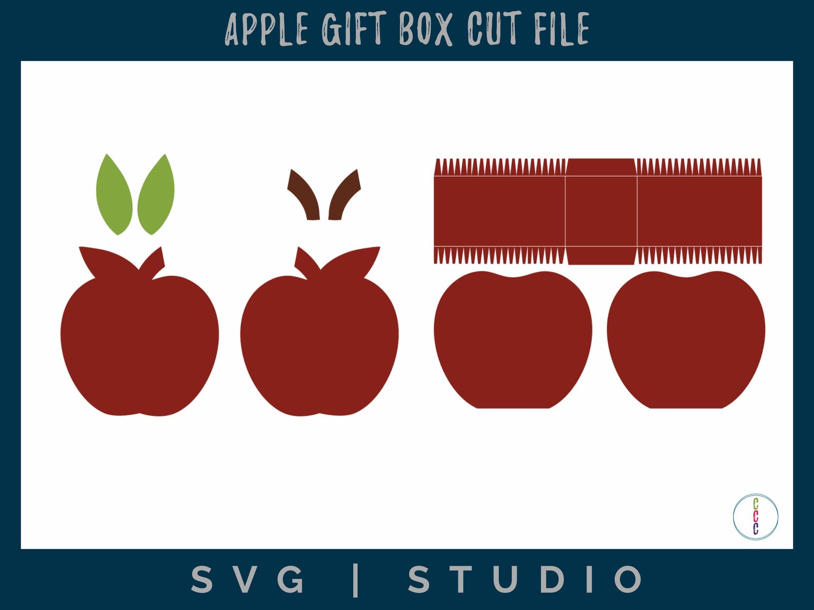 Apple Treat Box SVG – Teacher Gift, Favor Box Cut File (digital ...