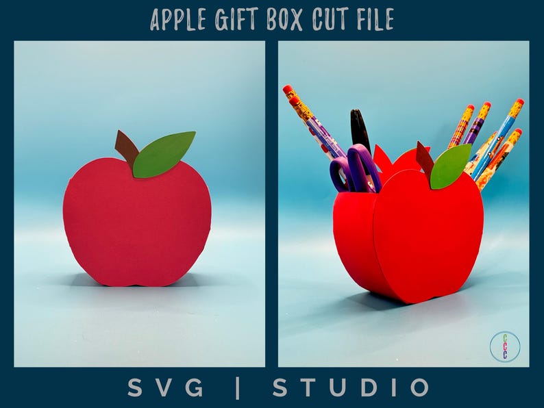 Apple Treat Box SVG – Teacher Gift, Favor Box Cut File (digital ...