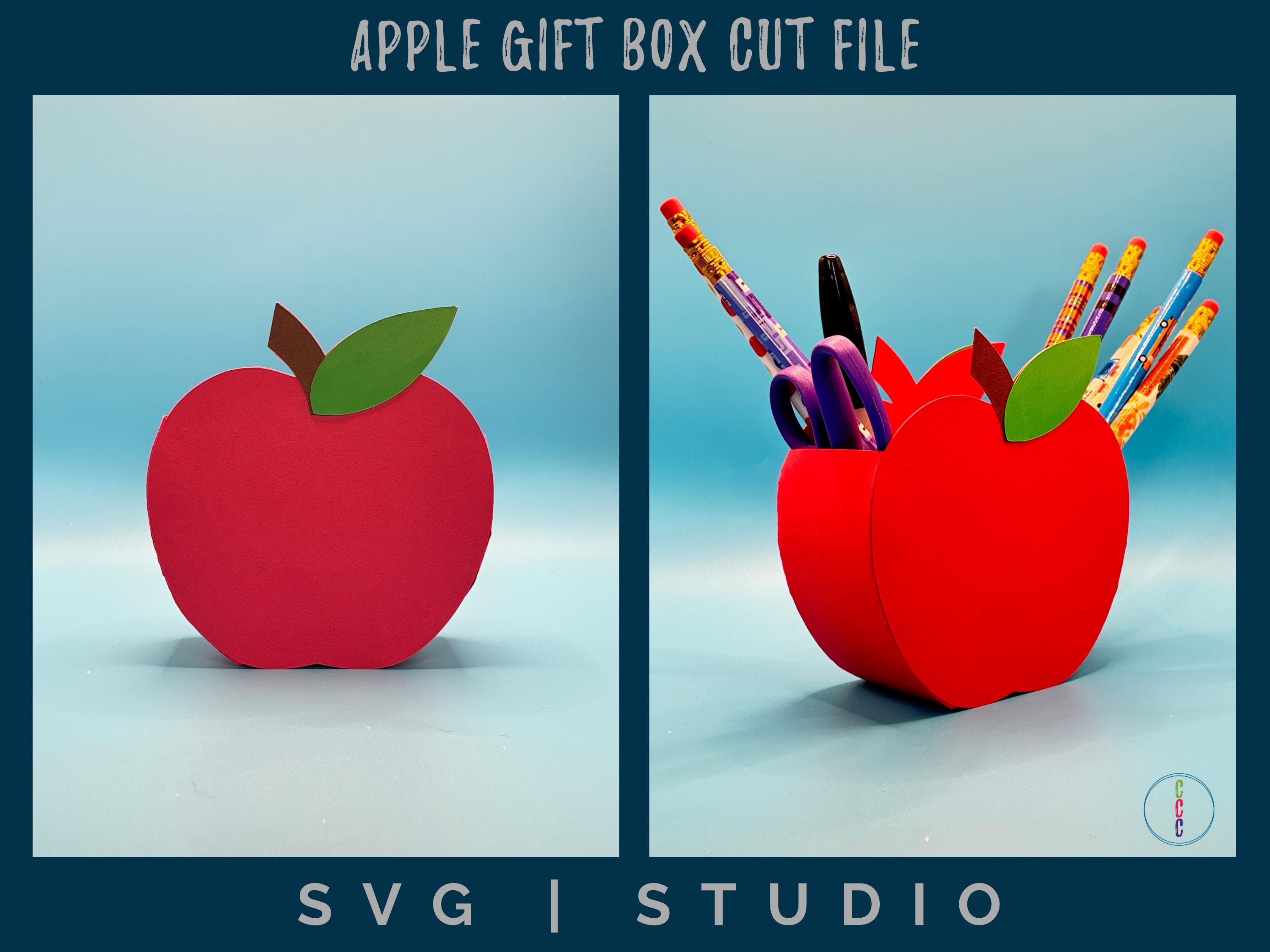Apple Treat Box SVG – Teacher Gift, Favor Box Cut File (digital ...