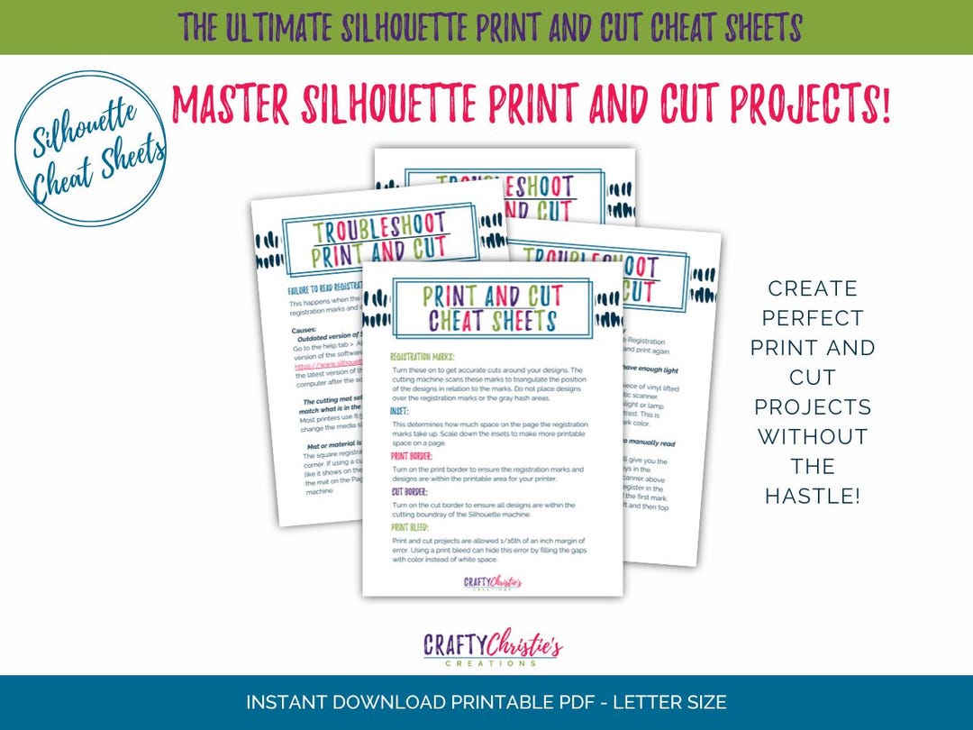 Print and Cut Cheat Sheets for Silhouette Studio - Etsy