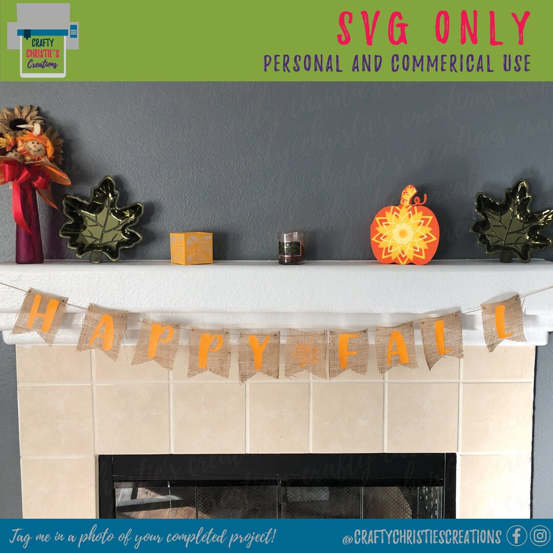 Happy Fall Banner SVG - Fall Decor SVG - Happy Fall Garland SVG - Fall ...