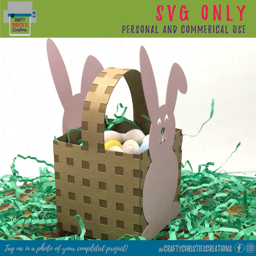 Easter Bunny Treat Box SVG - 3D Easter Treat Box SVG - Bunny Gift Box ...
