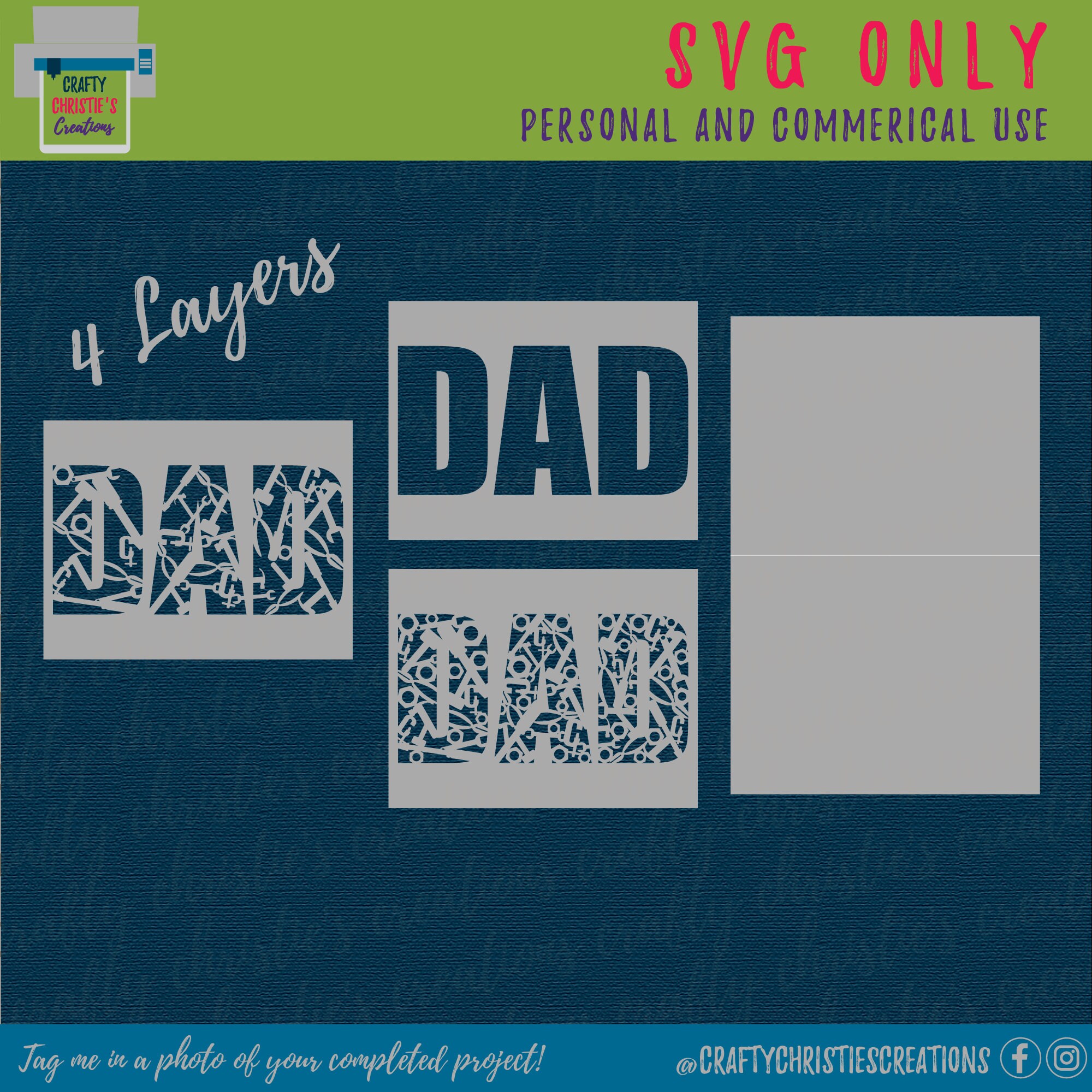 Layered Tools Card SVG Father's Day Card SVG Dad - Etsy