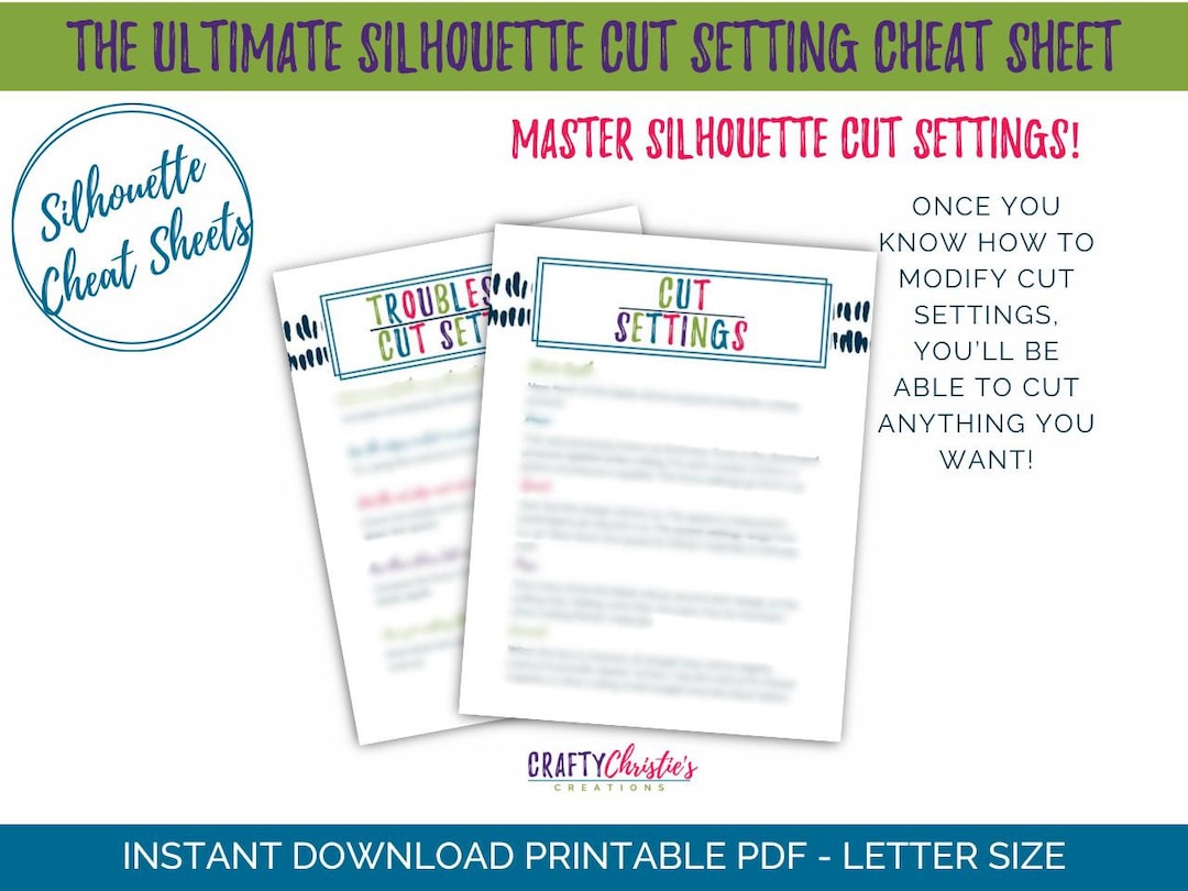 The Ultimate Silhouette Cut Setting Cheat Sheets - Etsy