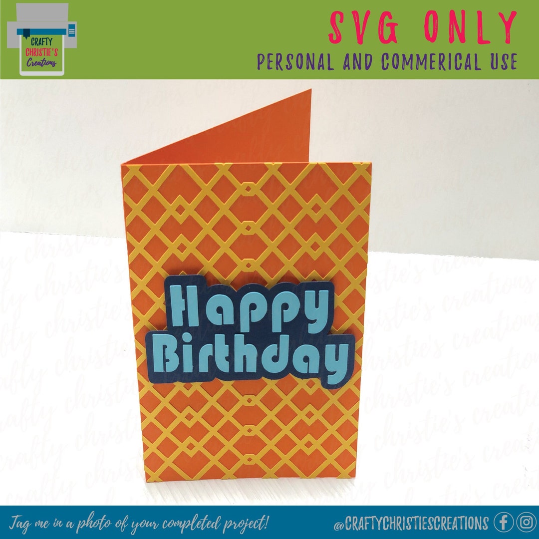 Retro Birthday Card SVG - Geometric Birthday Card SVG - Birthday Card ...