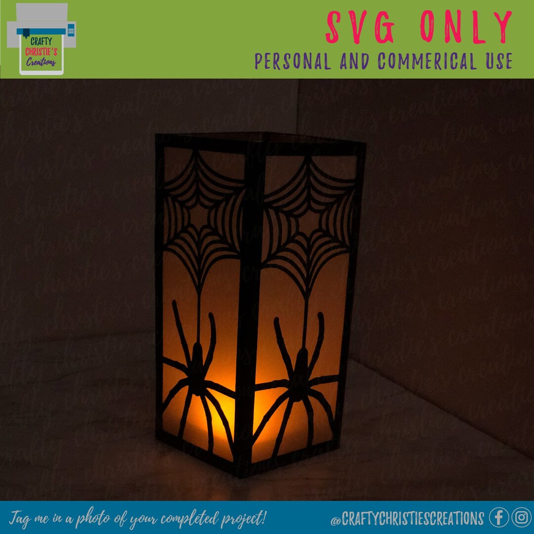 Spider Lantern SVG - Halloween Lantern SVG - Spider SVG - Spider ...