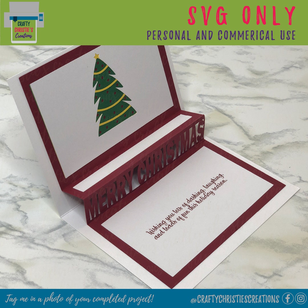 Merry Christmas Card SVG Christmas Pop up Card SVG 3D Christmas Card ...