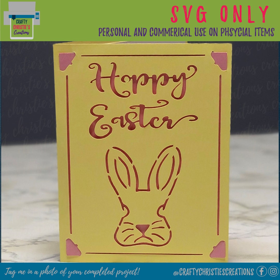 Hoppy Easter Insert Card SVG - Easter Insert Card SVG - Bunny Card SVG ...