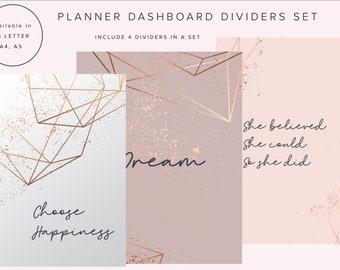 Set of 6 // A5 or Personal Planner Dividers // A5 Dividers // | Etsy