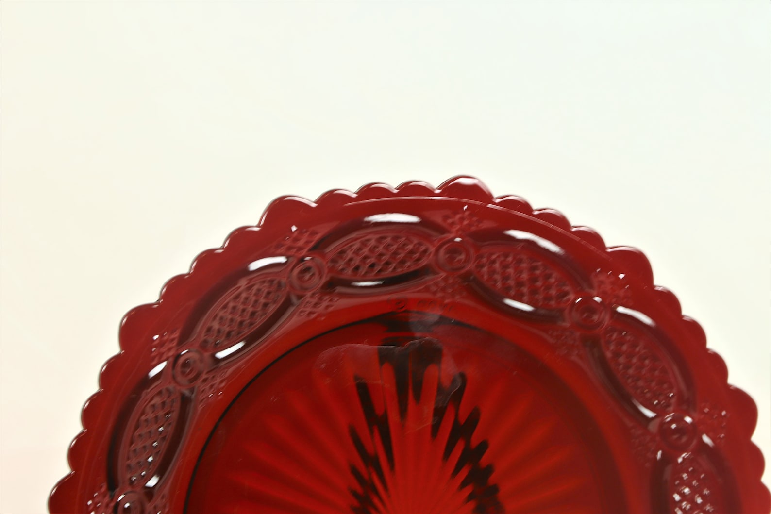 Avon Ruby Red Salad Plate Deep Red Glassware Red Cut Glass - Etsy