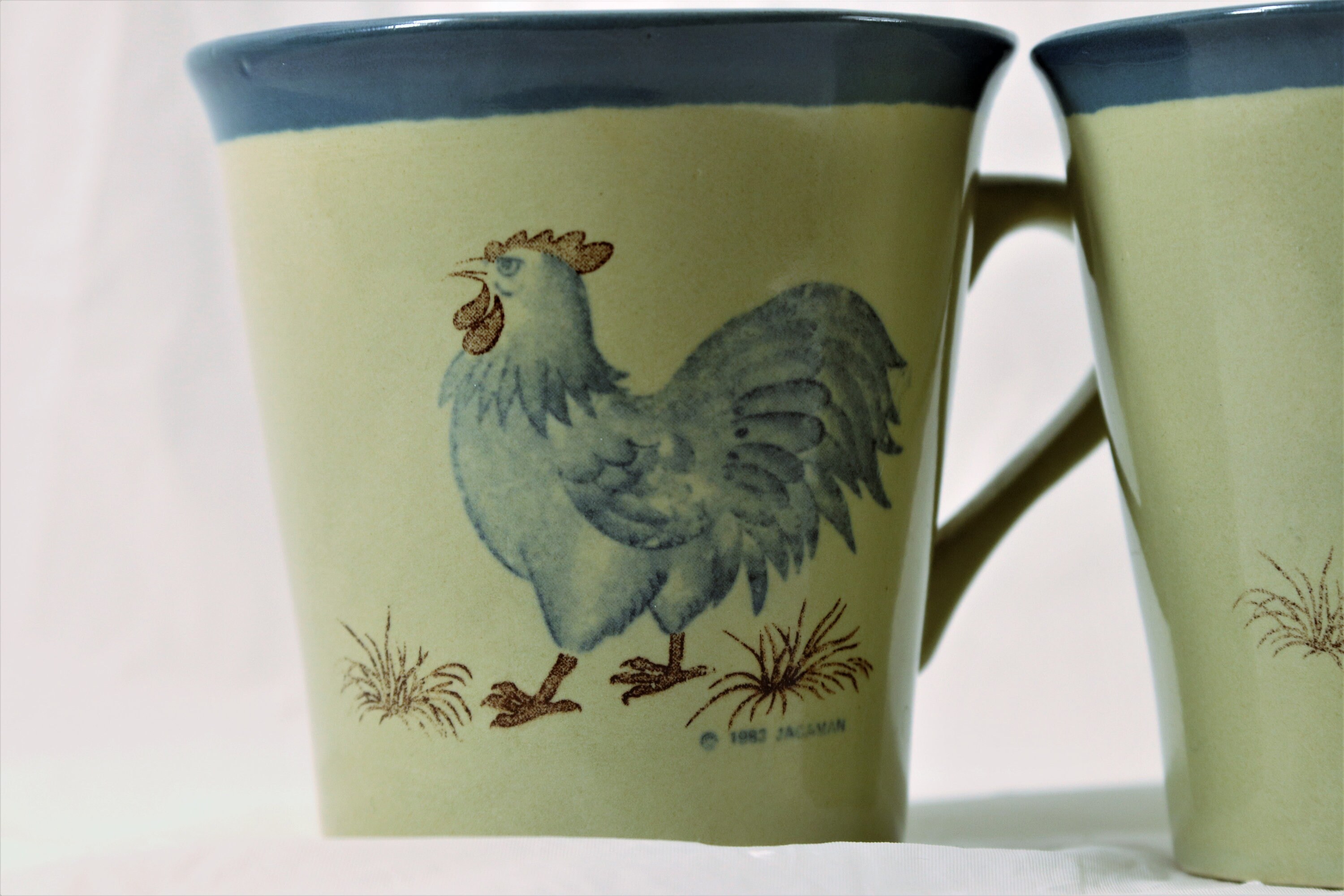 Jacaman Stoneware Creamer and Sugar With Three Coffee Cups | Etsy