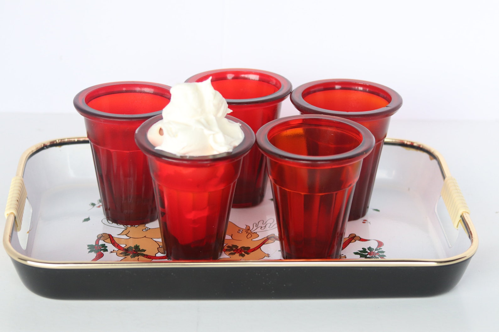 Vintage Red Dessert Cups in the Shape of an Ice Cream Cone a Set of 5 ...