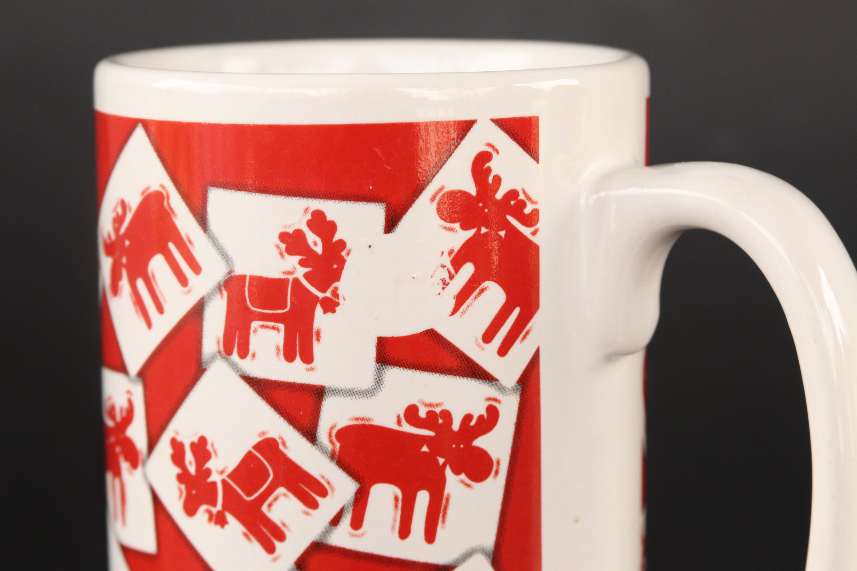 Moose Mug Red and White Moose Coffee Cup Canadian Moose | Etsy