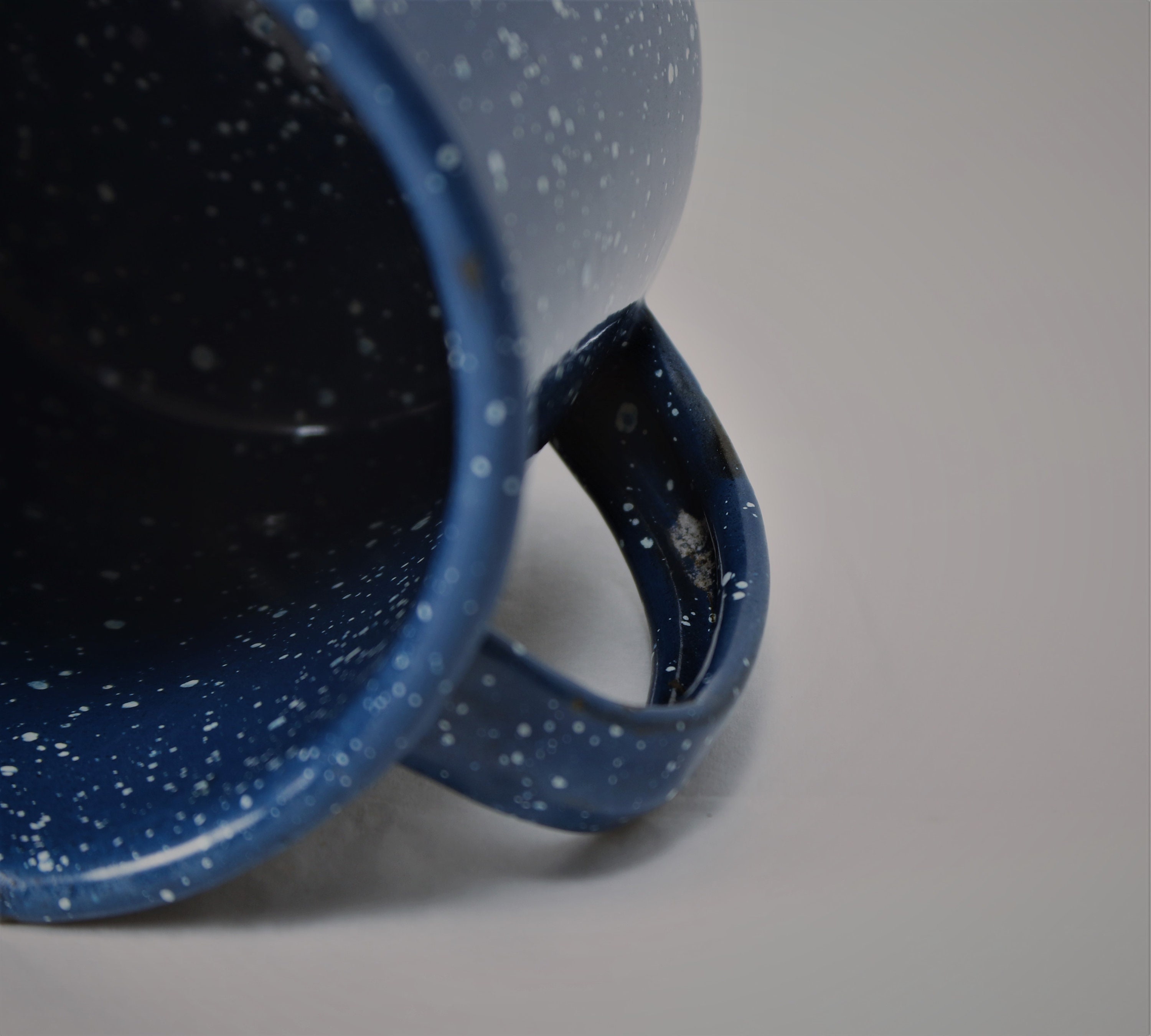 Blue Speckled Enamel Camping Mug, 12 Oz, Vintage Metal Cup - Etsy