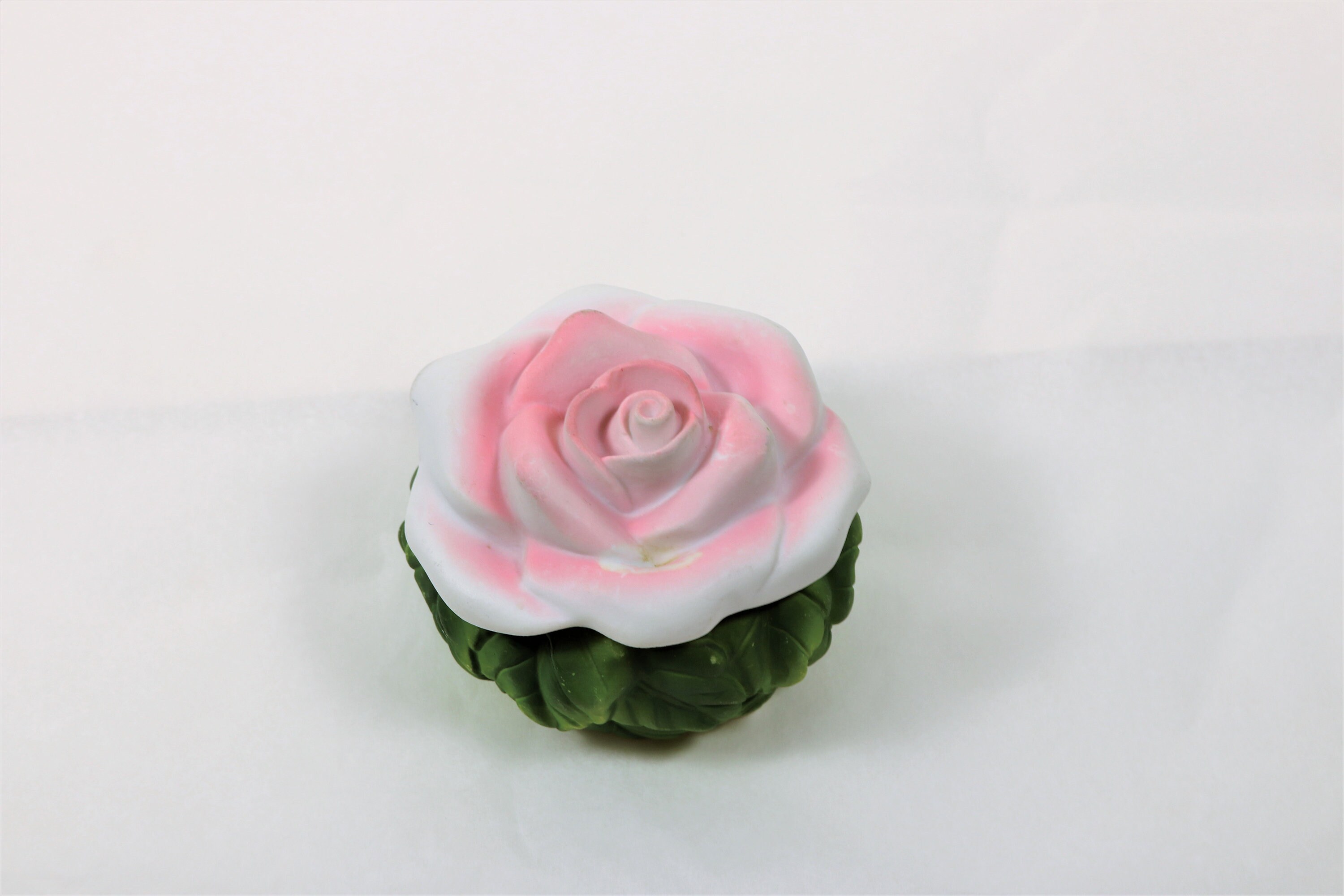 Rose Porcelain Trinket Box Pink Bisque Rose Vintage Ring - Etsy
