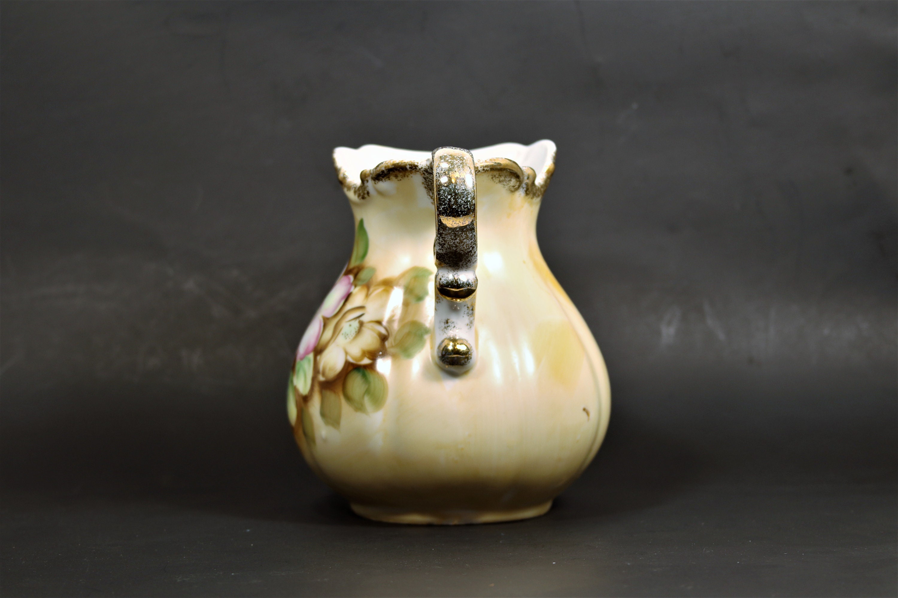 Hand Painted Water Pitcher Yellow Heritage Rose Floral Water - Etsy