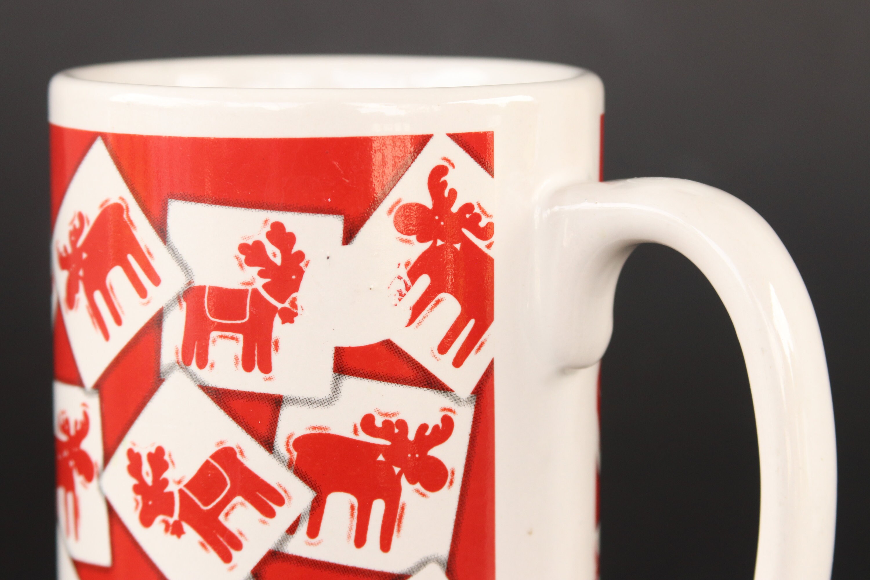 Moose Mug Red and White Moose Coffee Cup Canadian Moose | Etsy