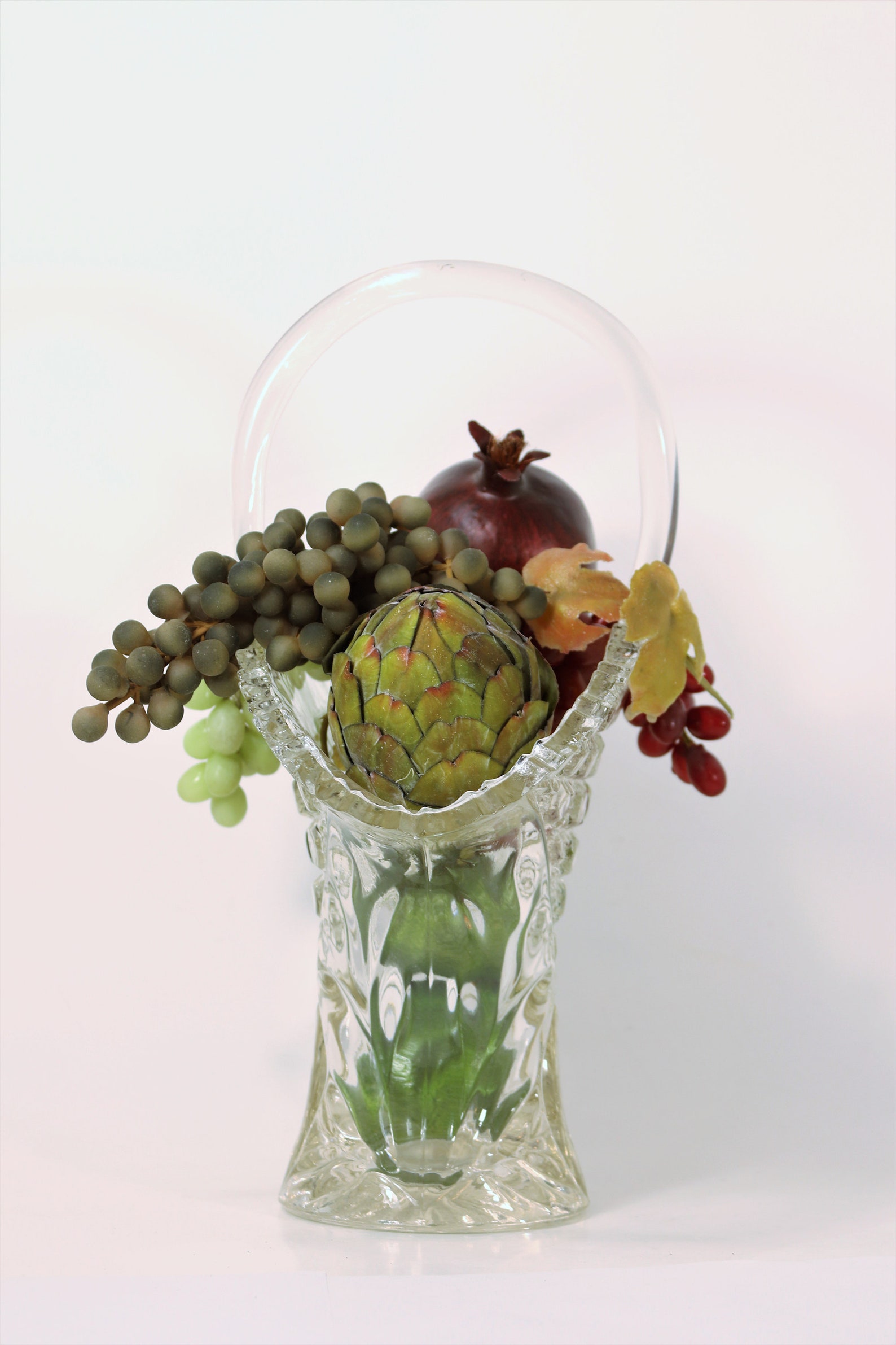 Vintage Clear Glass Basket, Diamonds Button Pattern, Smith Glass - Etsy
