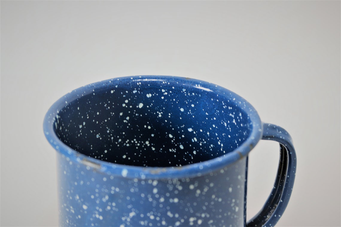 Blue Speckled Metal Mug Enamel Camping Mug Enamelware Coffee - Etsy