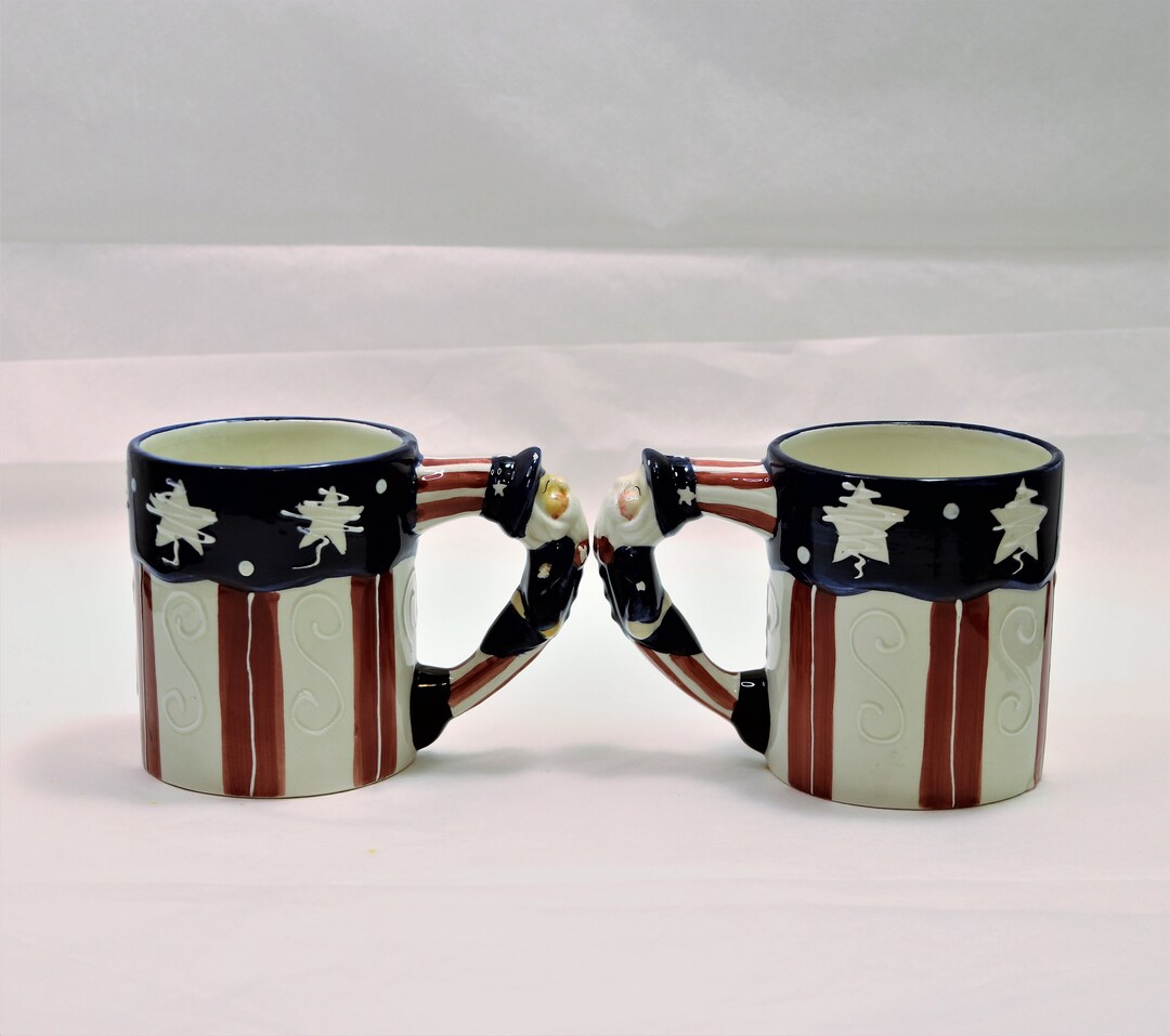 American Coffee Mug, Uncle Sam Coffee Mug, Red White and Blue Mugs ...