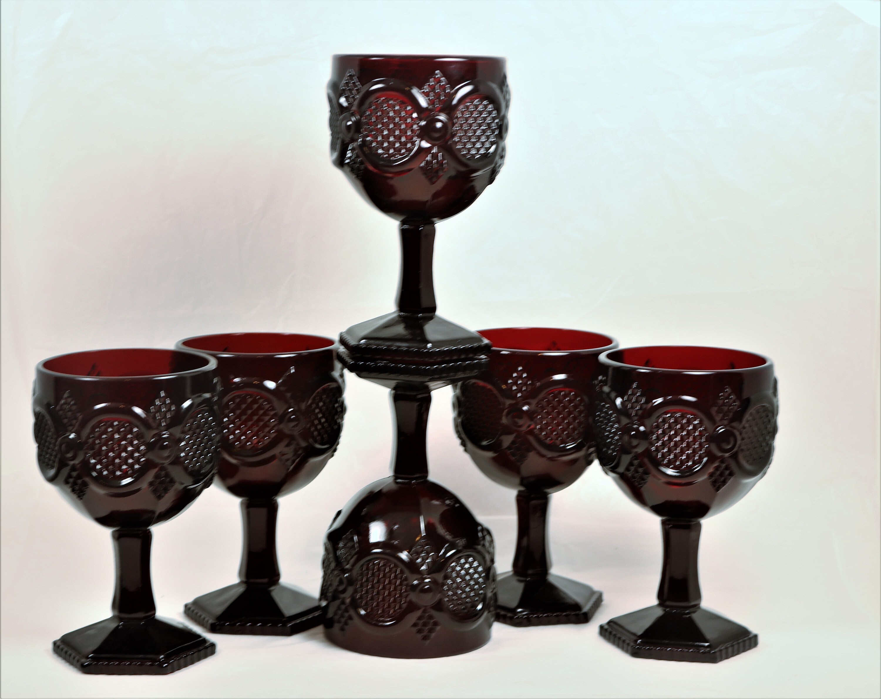 Avon Ruby Red Goblets 6 Inches Tall Goblets Vintage Avon Etsy